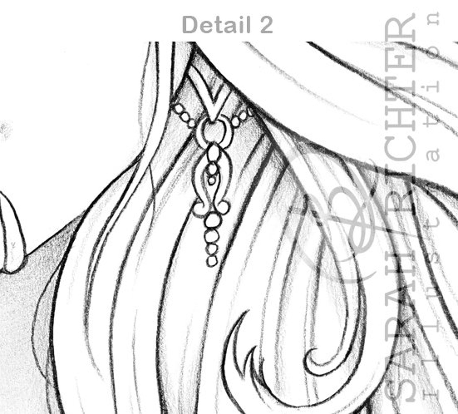 Valandriel Coloring Page Printable Pdf by Sarah Richter - Etsy