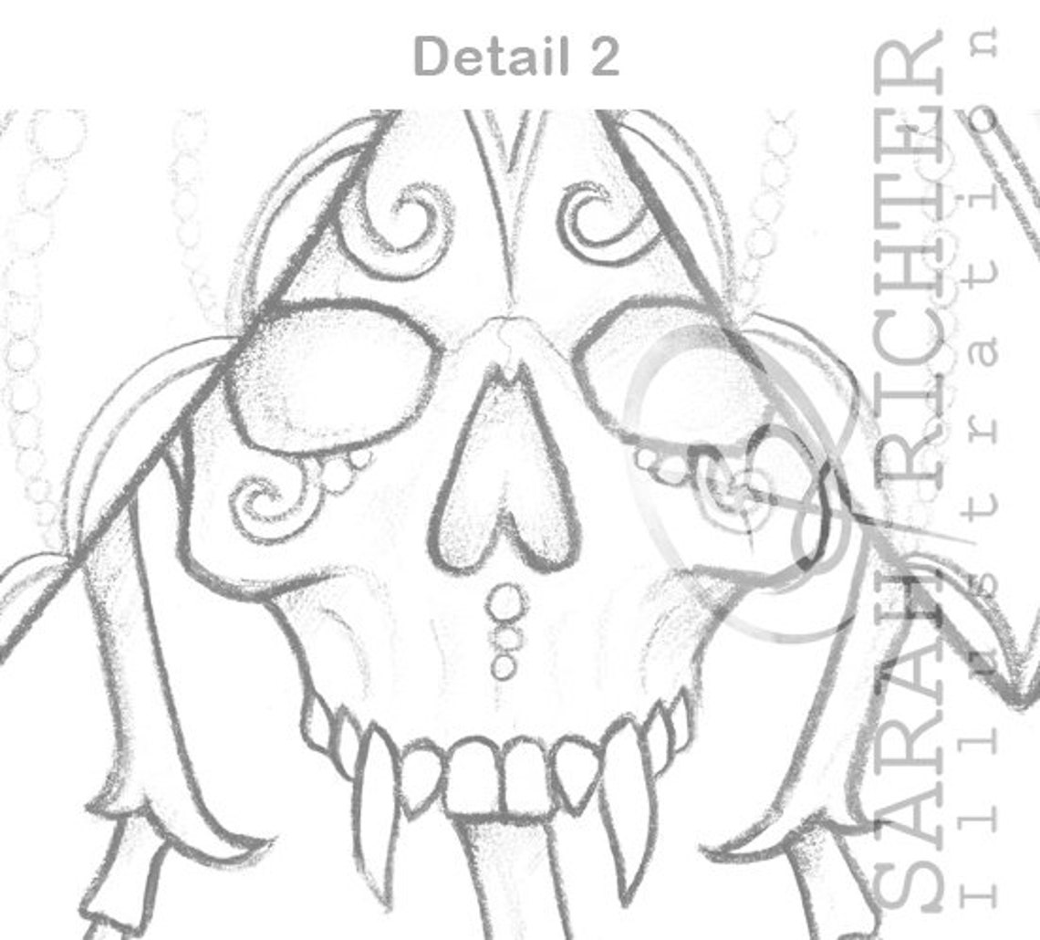 Scarab Coloring Page Printable Pdf by Sarah Richter - Etsy