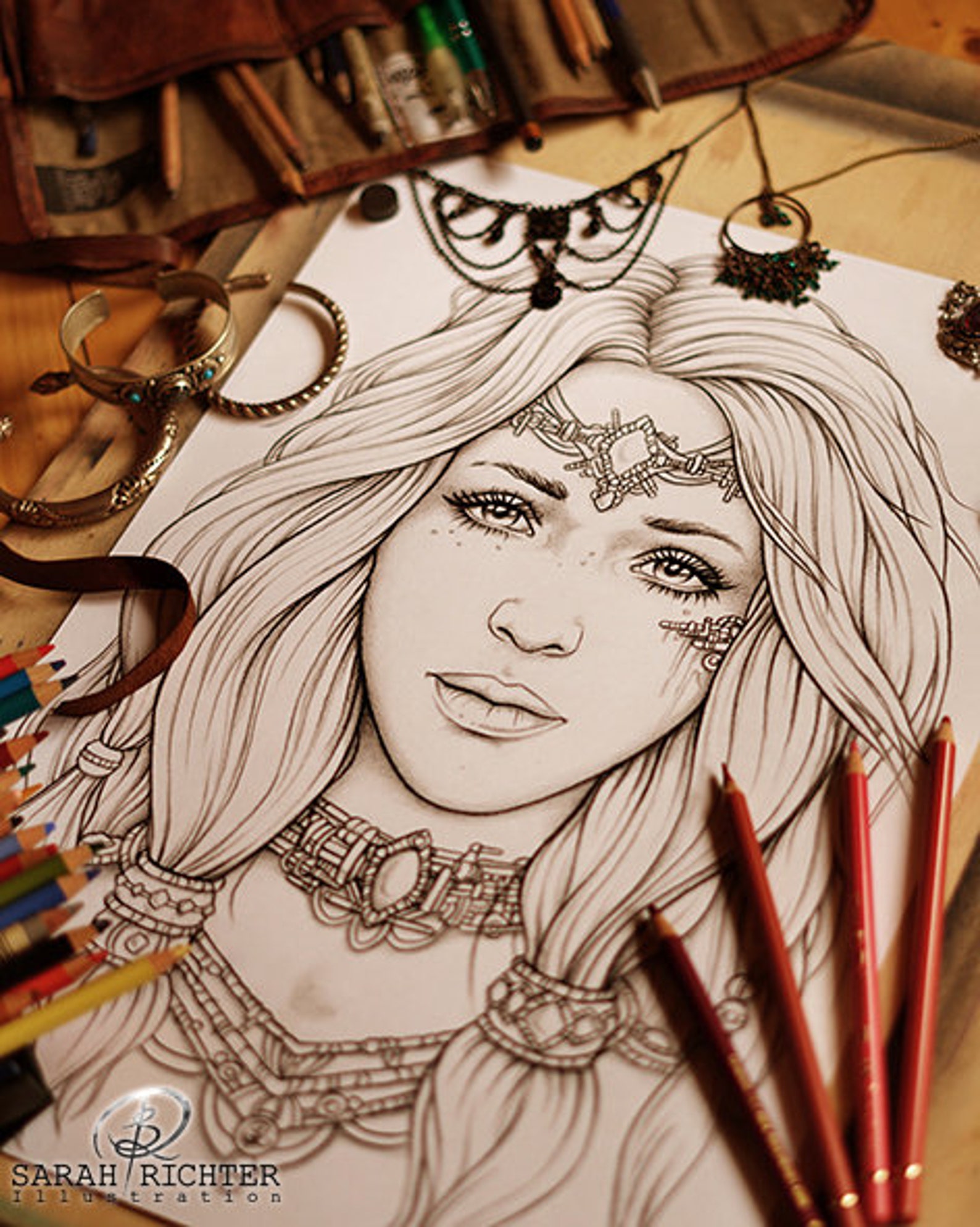 6 Coloring Pages Pack II Gothic and Fantasy Printable Pdf by | Etsy