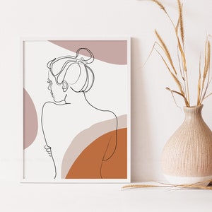 Female Back Line Art, Woman Figure Drawing, Printable Wall Art ...