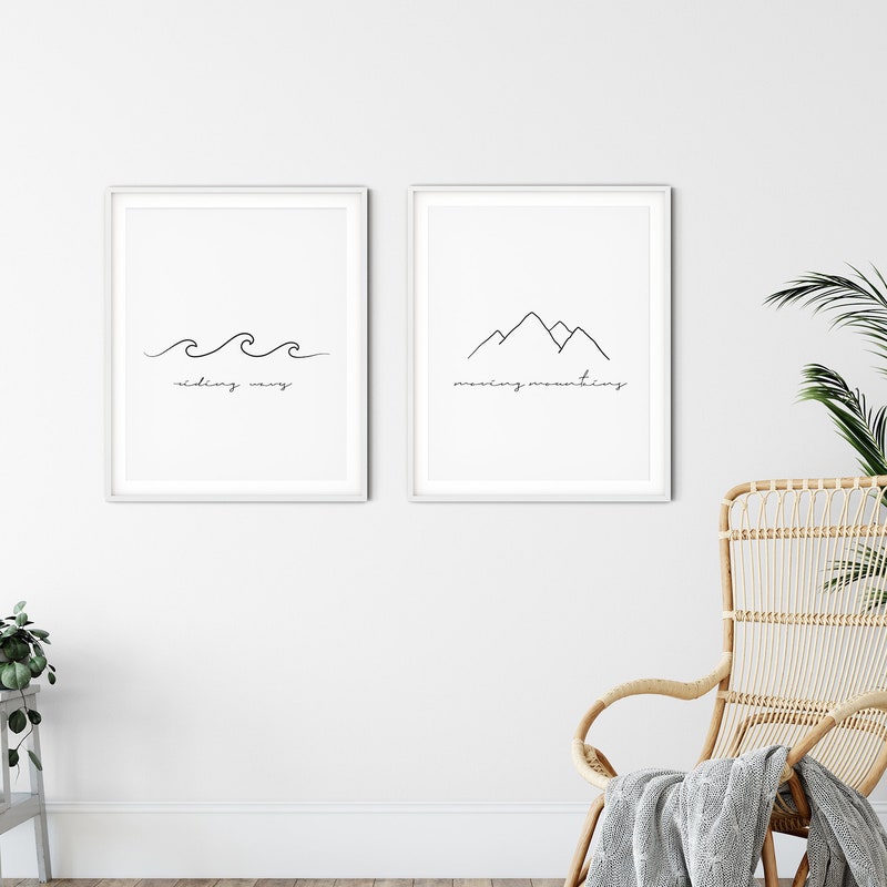 Wave Line Drawing - Etsy