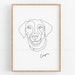 Pet Portrait, Dog Portrait Custom, Line Art, Custom Dog Portrait From ...
