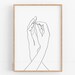 Holding Hands Line Art Print One Line Drawing Printable Wall - Etsy
