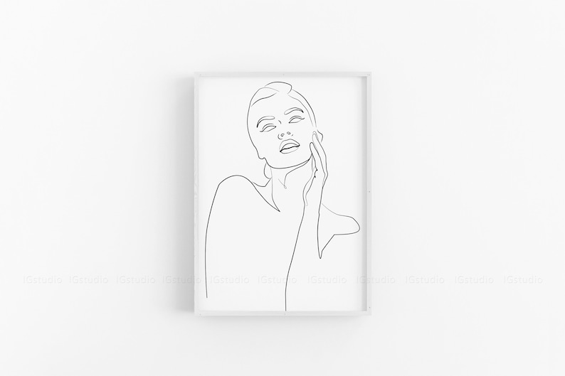 Single Line Art Female Print One Line Drawing Printable Line | Etsy