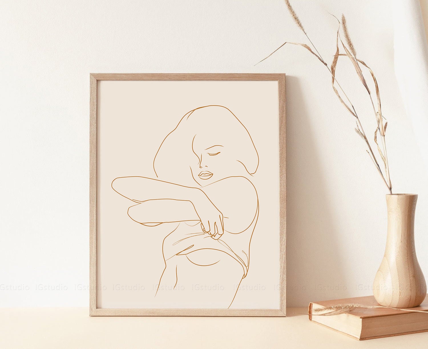 Abstract Woman Line Art Print, Female Body, Printable Wall Art ...