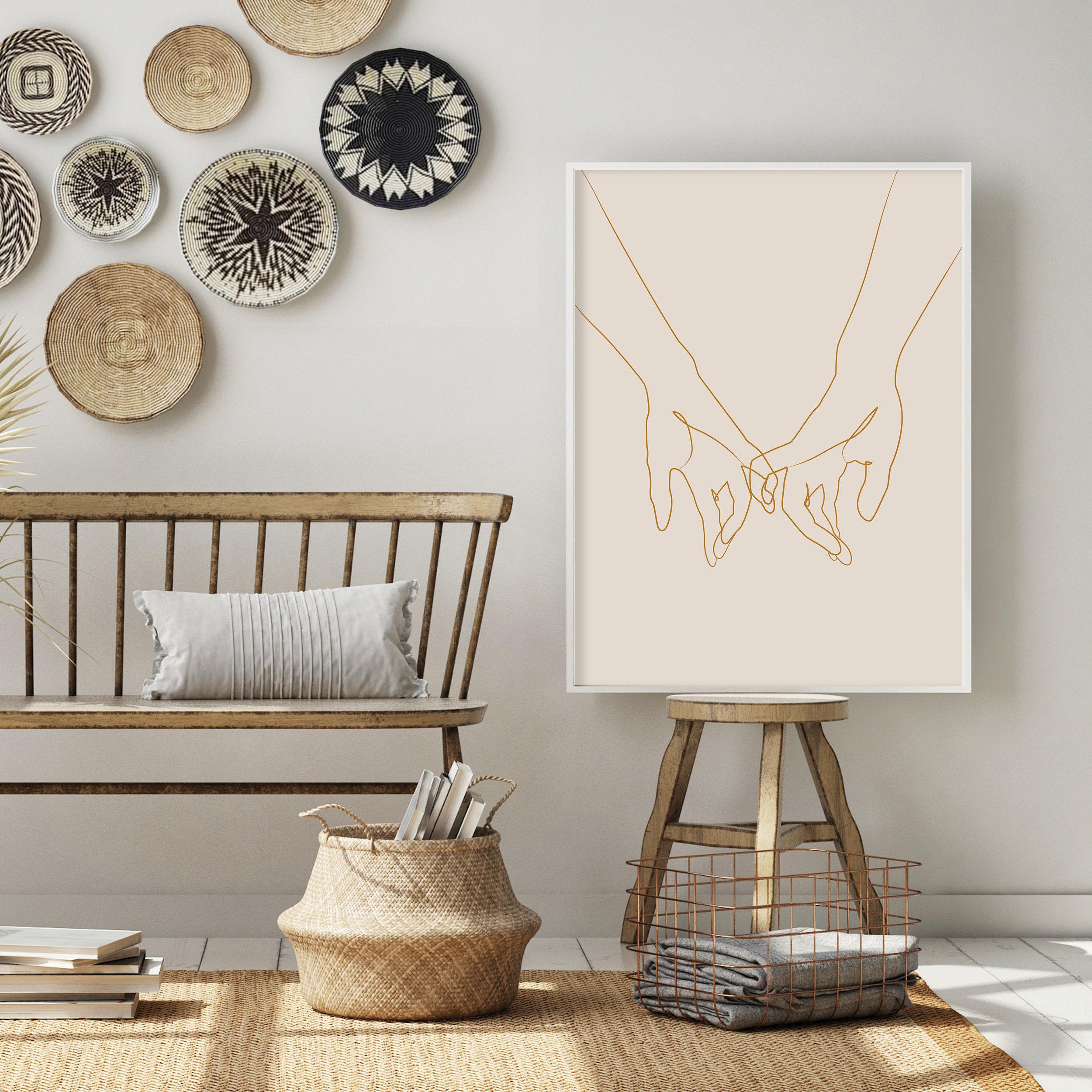 Pinky Swear Art Print Pinky Promise Hands Poster Line Art | Etsy