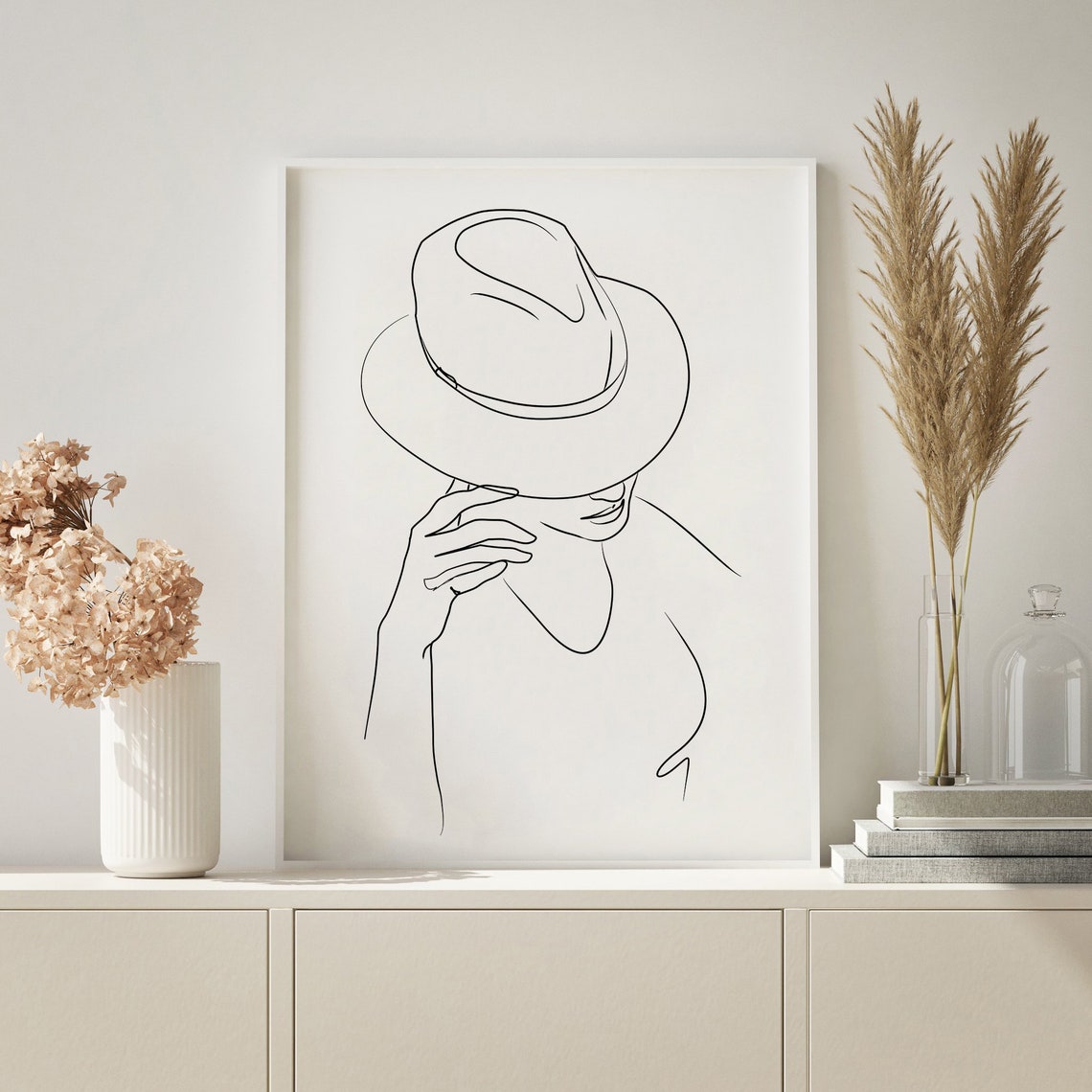 Cowgirl Line Art Print Western Wall Art Line Drawing Print - Etsy