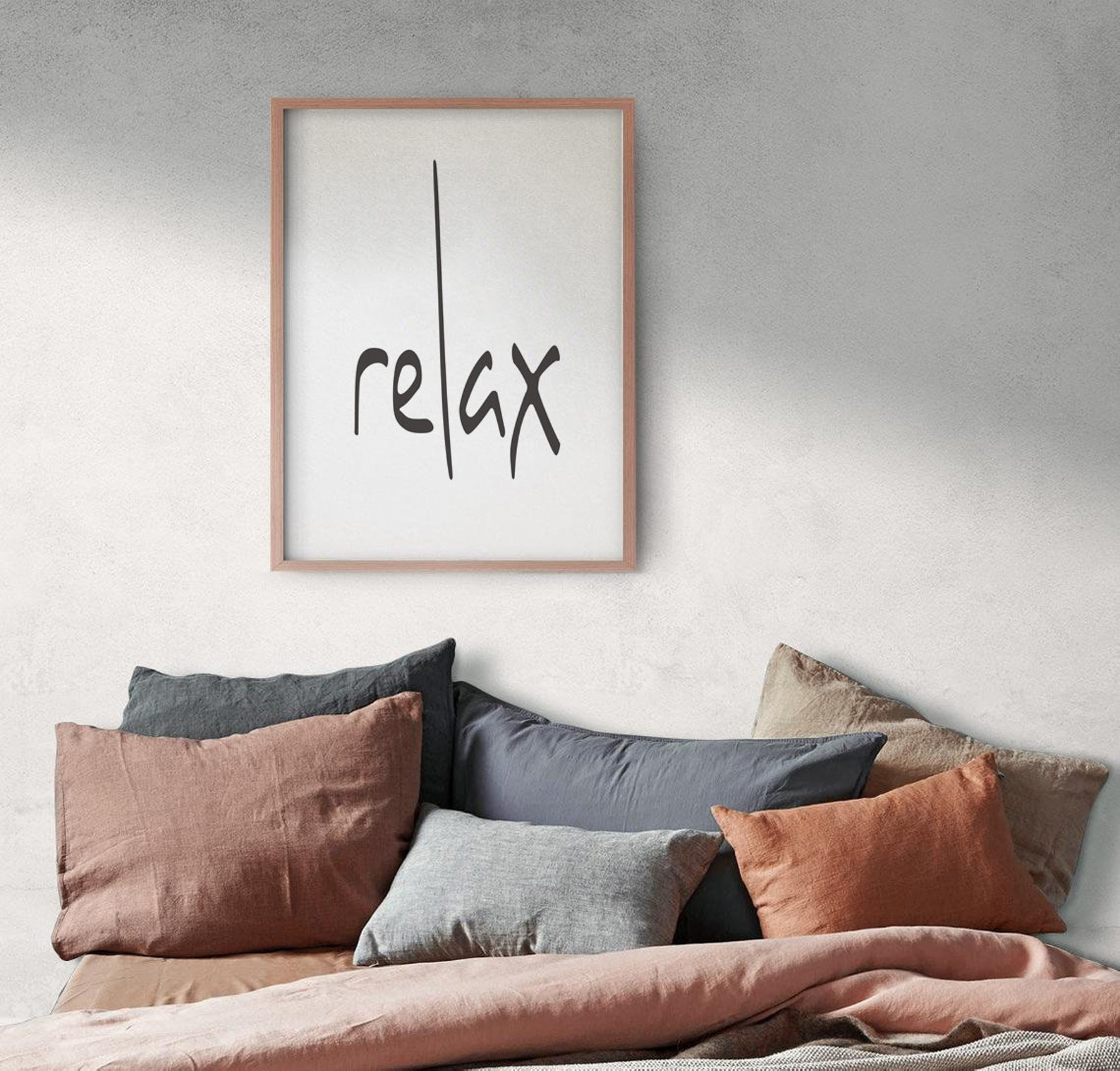 Relax Print Printable Wall Art Black and White Home Decor - Etsy
