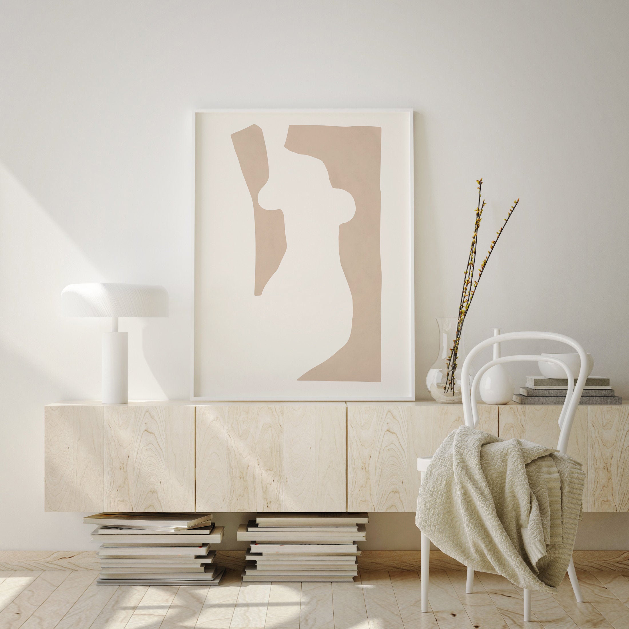 Abstract Shapes Art Print Woman Cut Outs Figure Art | Etsy