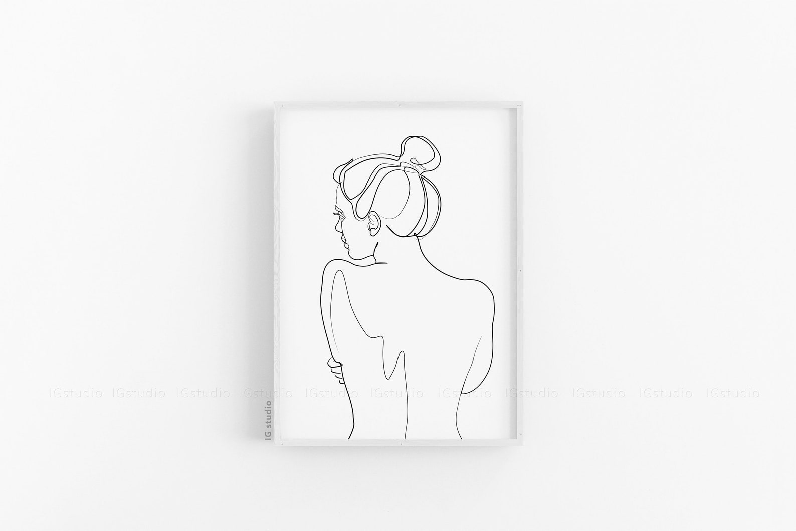 Female Back Line Art Woman Figure Drawing Printable Wall | Etsy