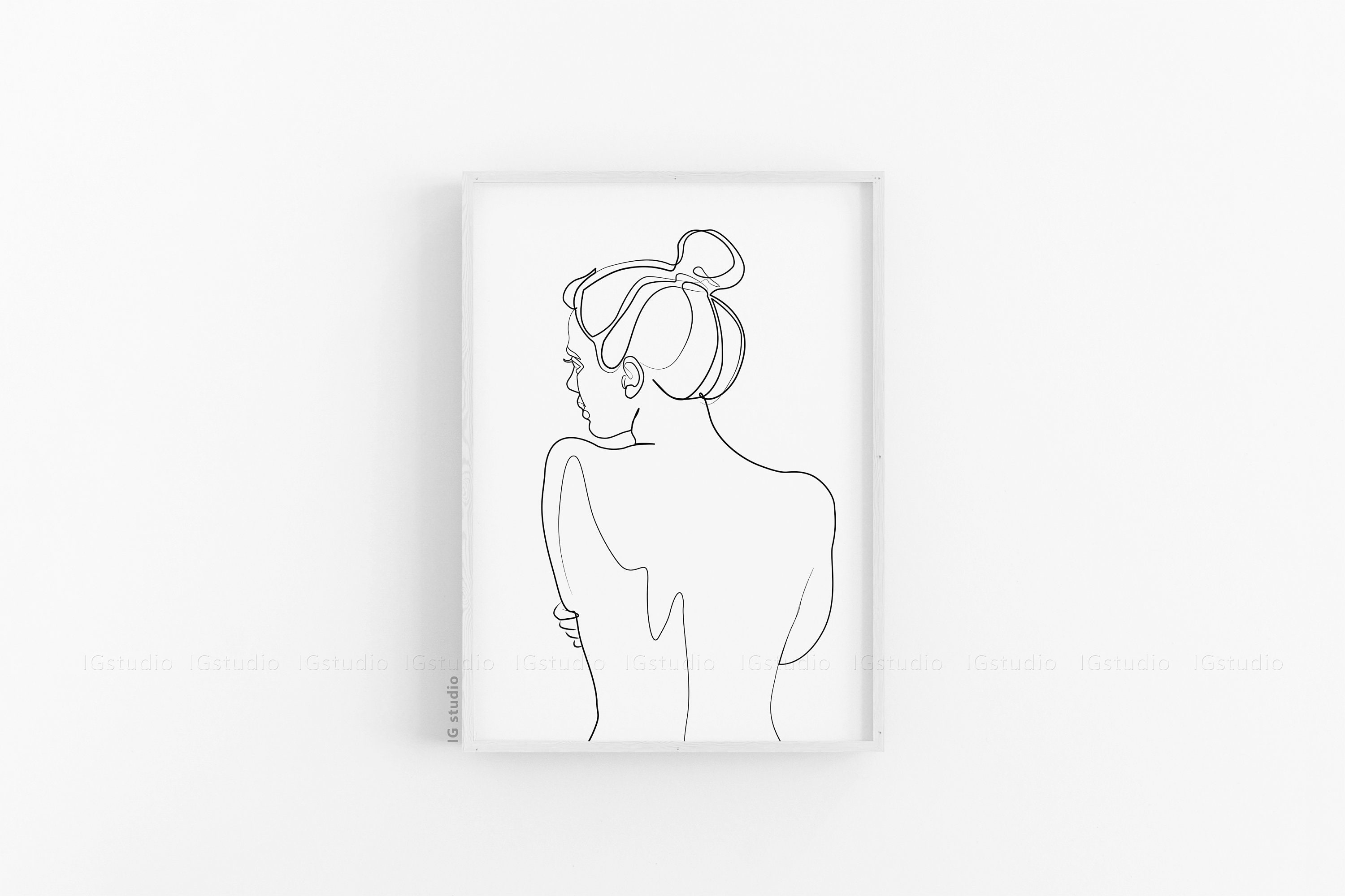 Female Back Line Art Woman Figure Drawing Printable Wall | Etsy