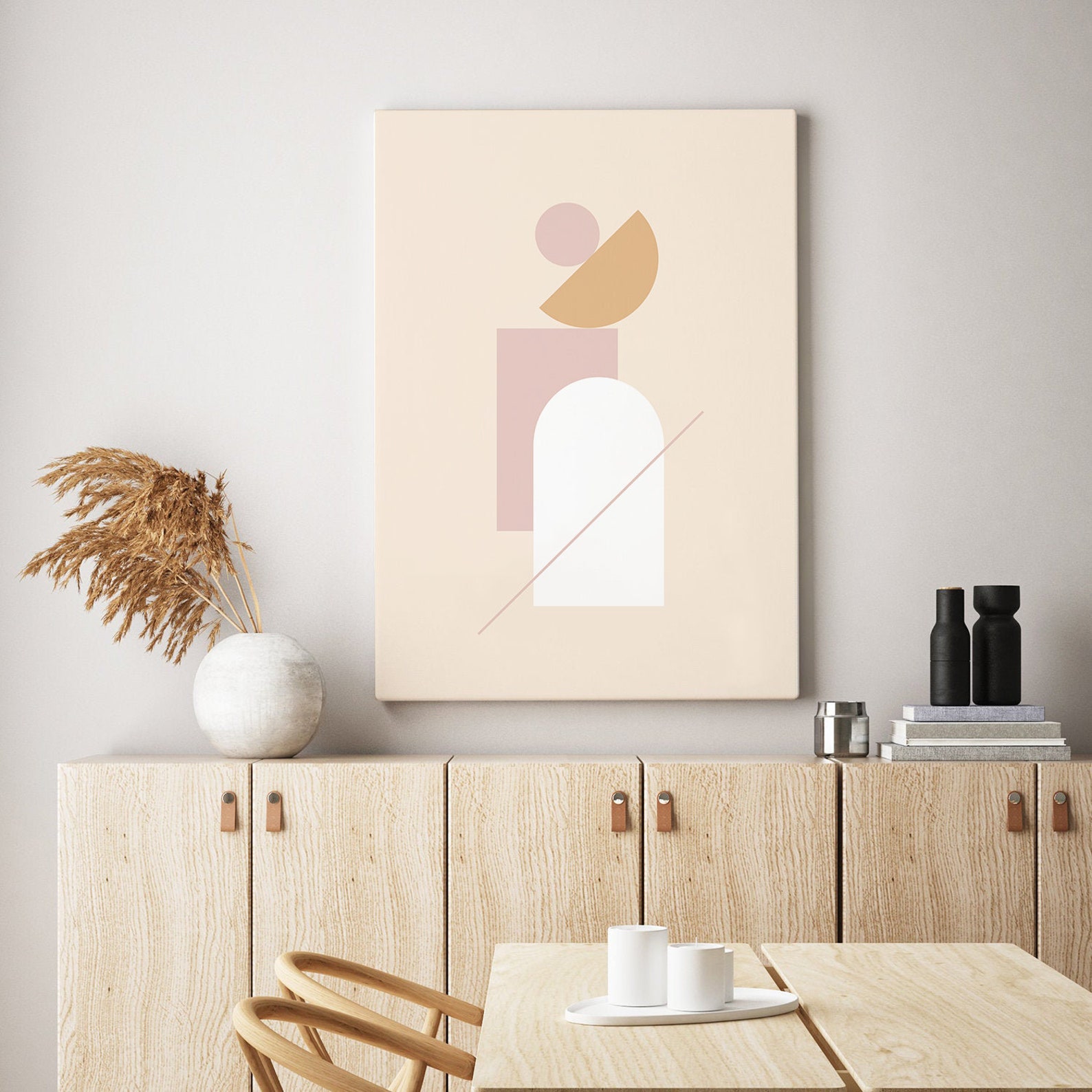 Geometric Minimal Pastel Set of 2 Prints, Printable Wall Art, Abstract ...