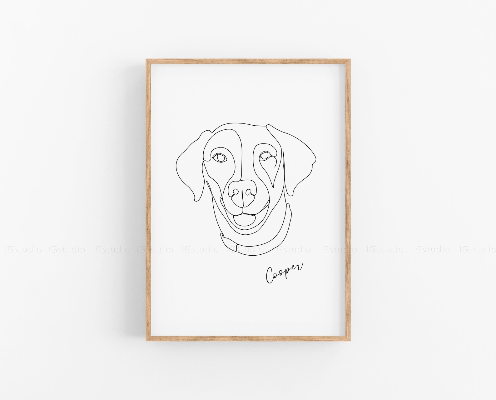 Pet Portrait Dog Portrait Custom Line Art Custom Dog - Etsy