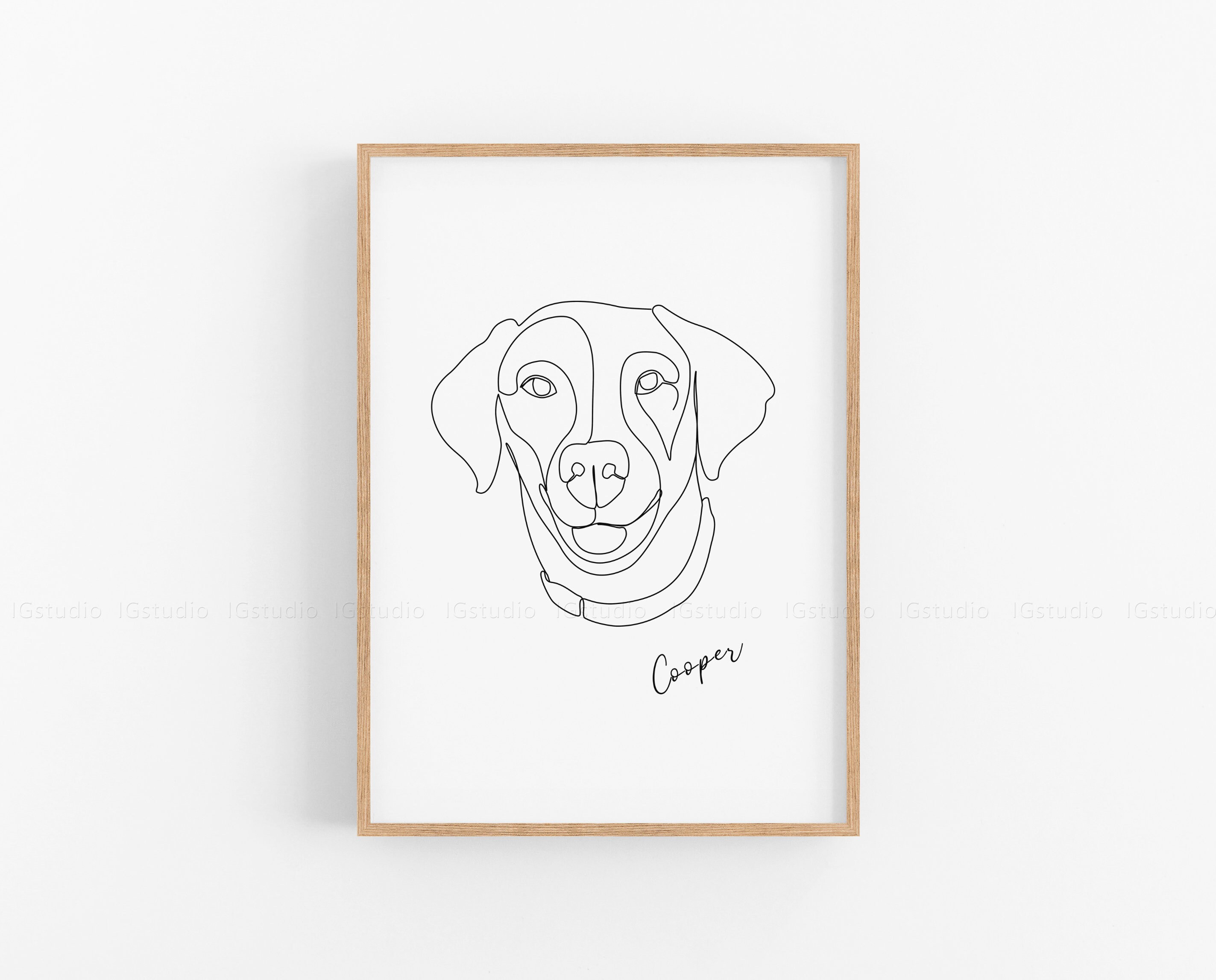 Pet Portrait Dog Portrait Custom Line Art Custom Dog - Etsy