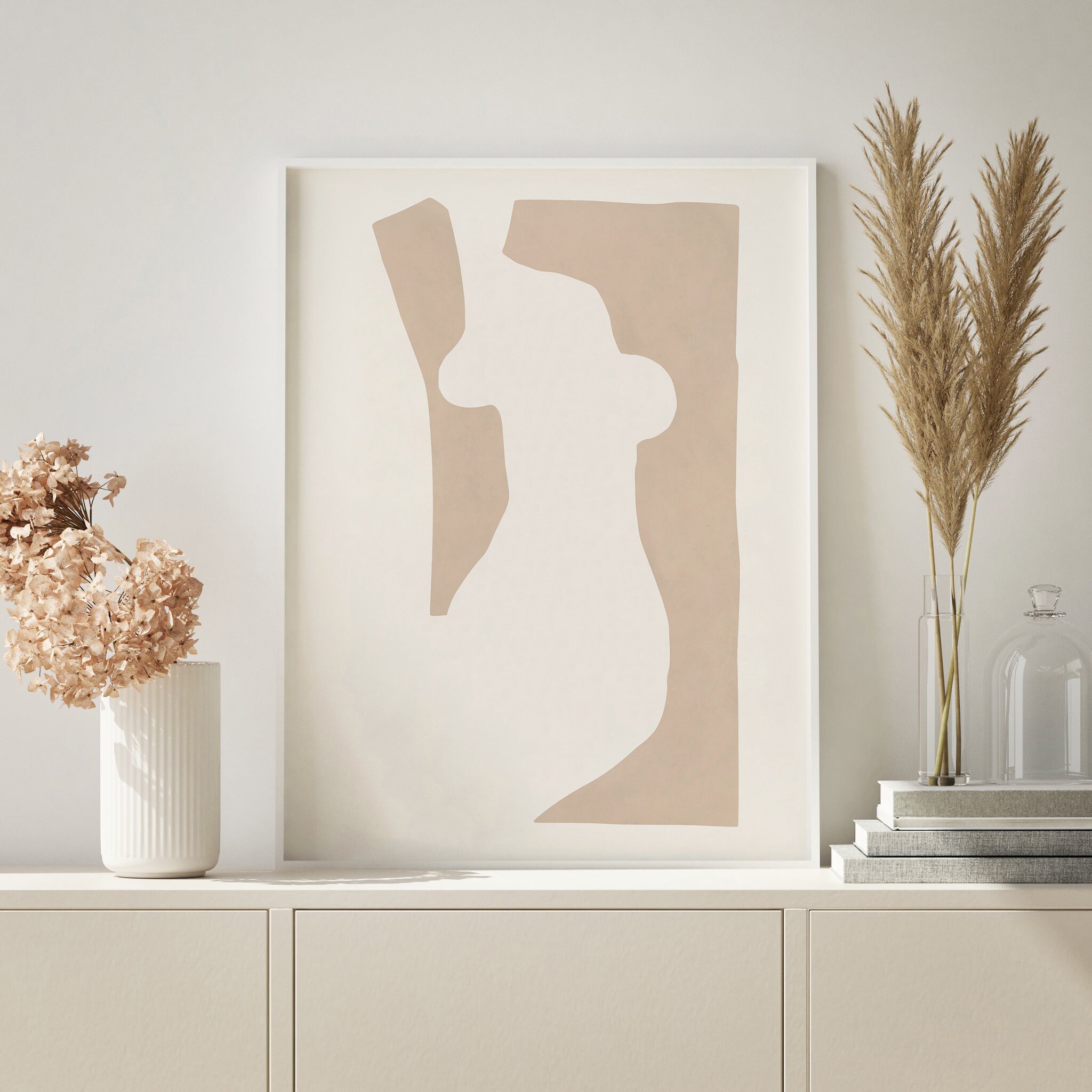 Abstract Shapes Art Print Woman Cut Outs Figure Art | Etsy