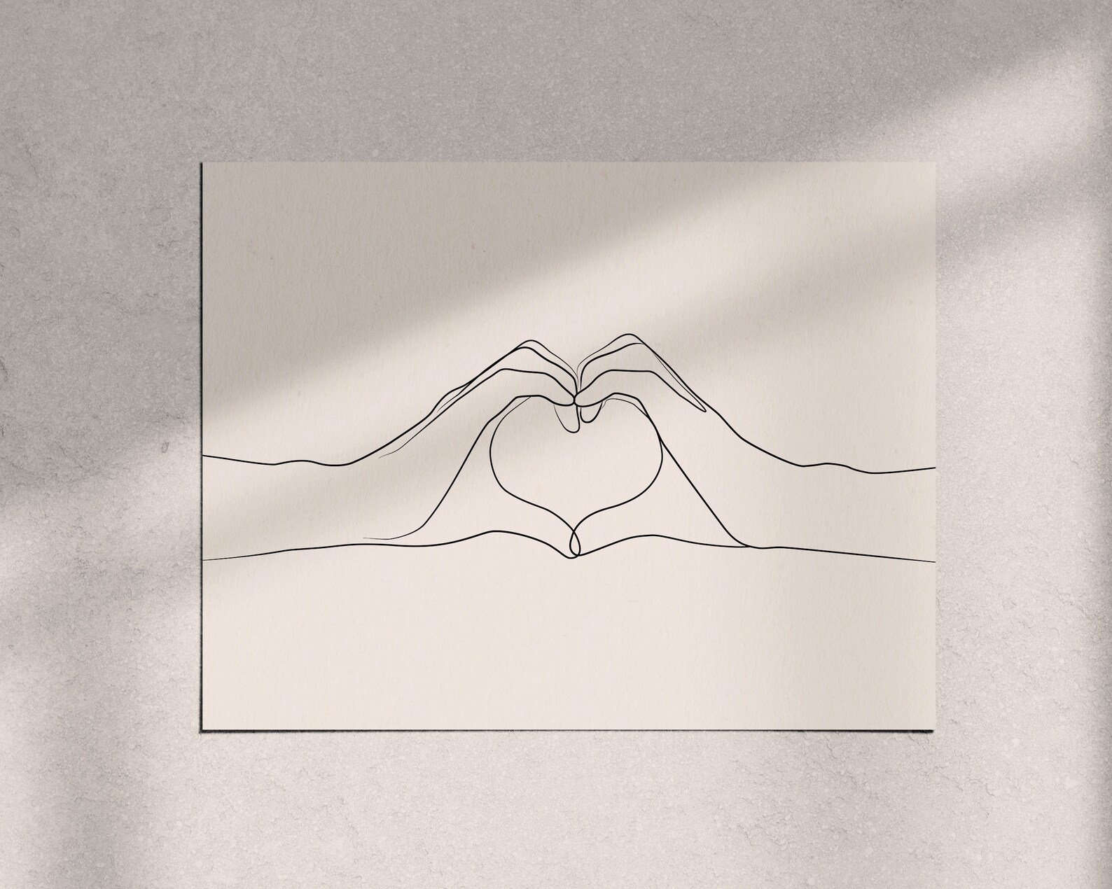 Hand Heart Printable One Line Drawing Print Love Hands - Etsy