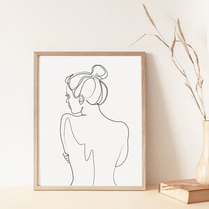 Female Back Line Art, Woman Figure Drawing, Printable Wall Art ...