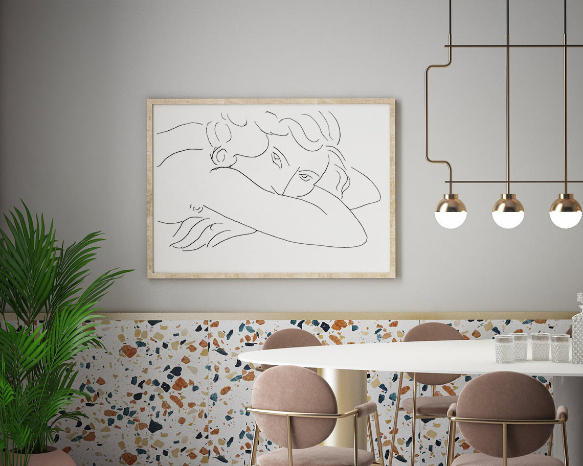 Woman line drawing Printable line art Female figure sketch | Etsy