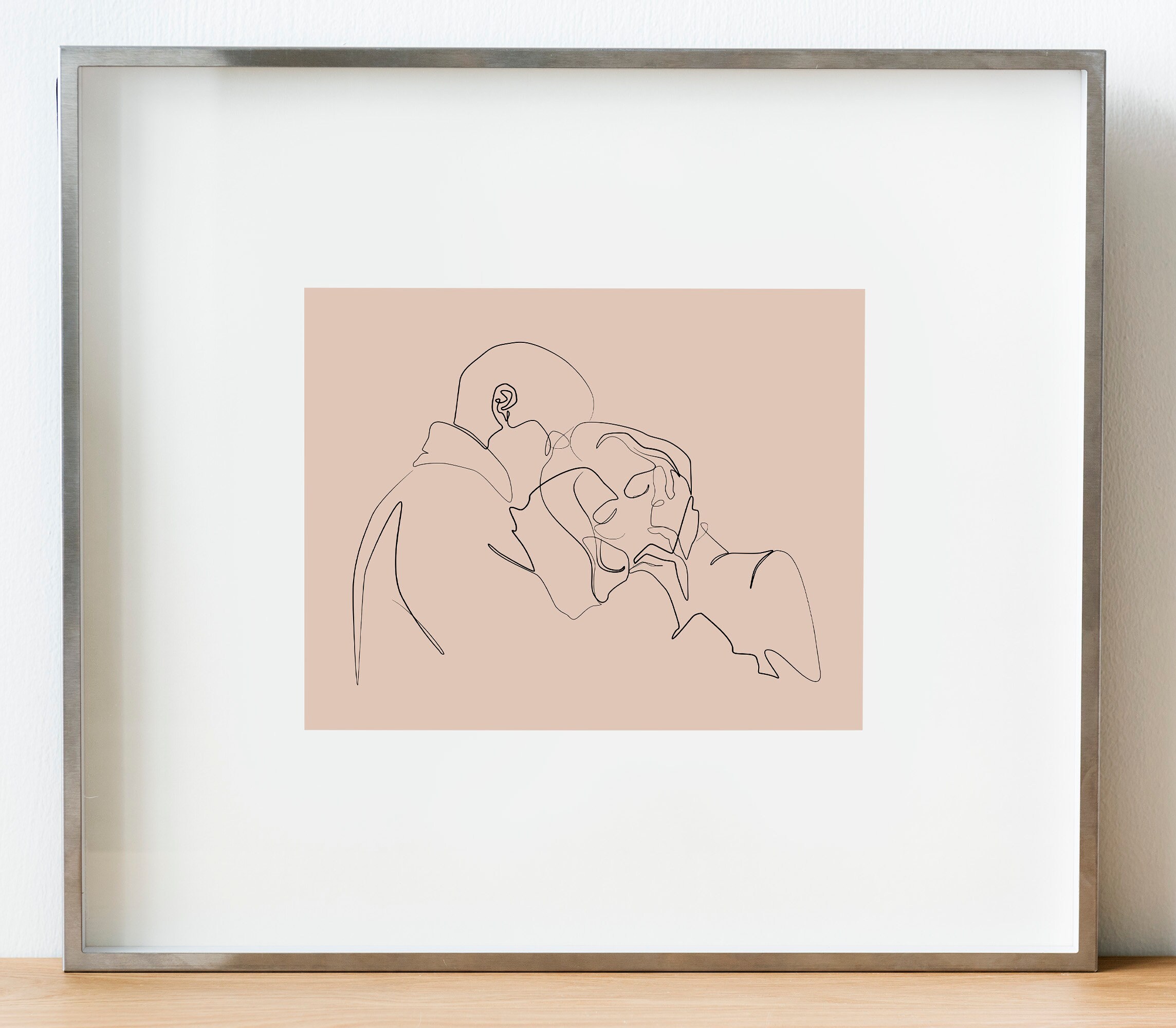 One Line Couple Drawing Print Single Line Art Line Drawing | Etsy