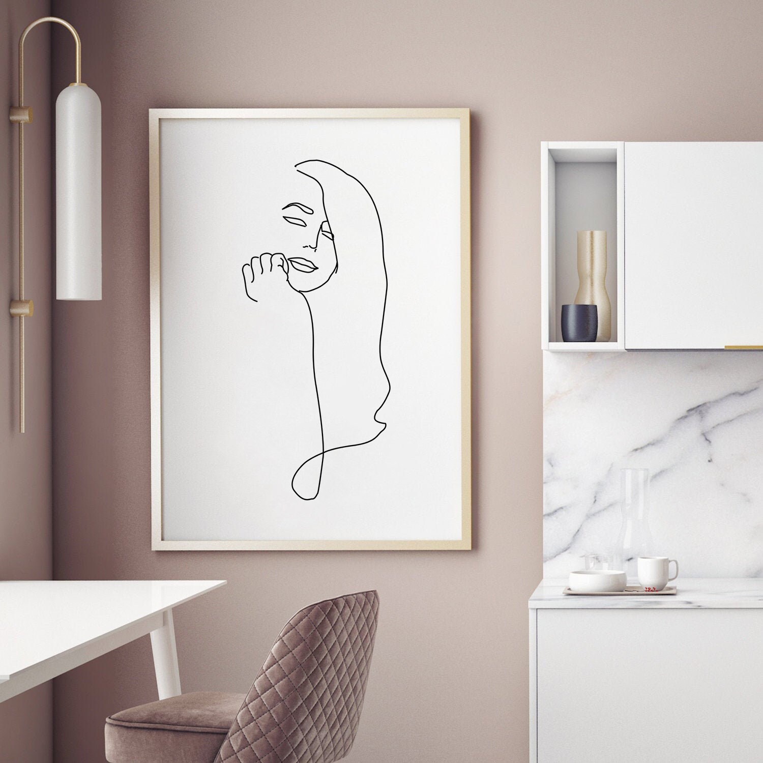 Single Line Art Female Print One Line Drawing Printable line | Etsy