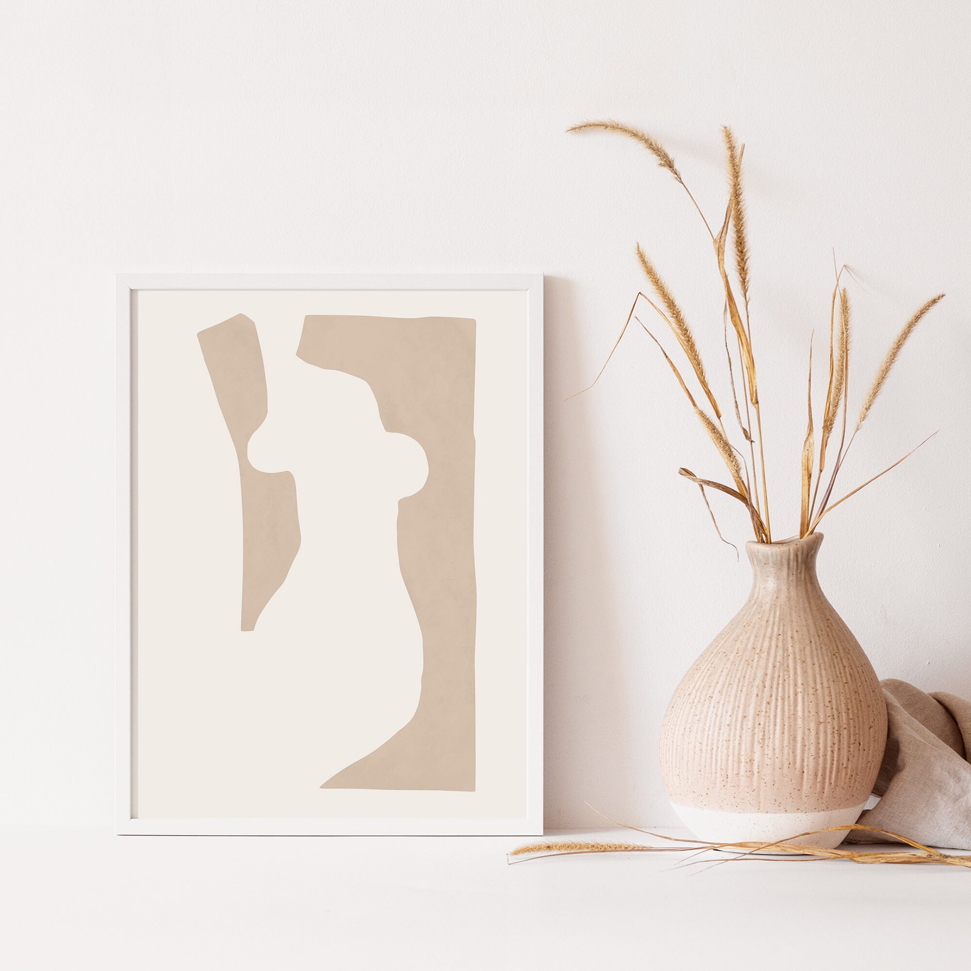 Abstract Shapes Art Print Woman Cut Outs Figure Art | Etsy