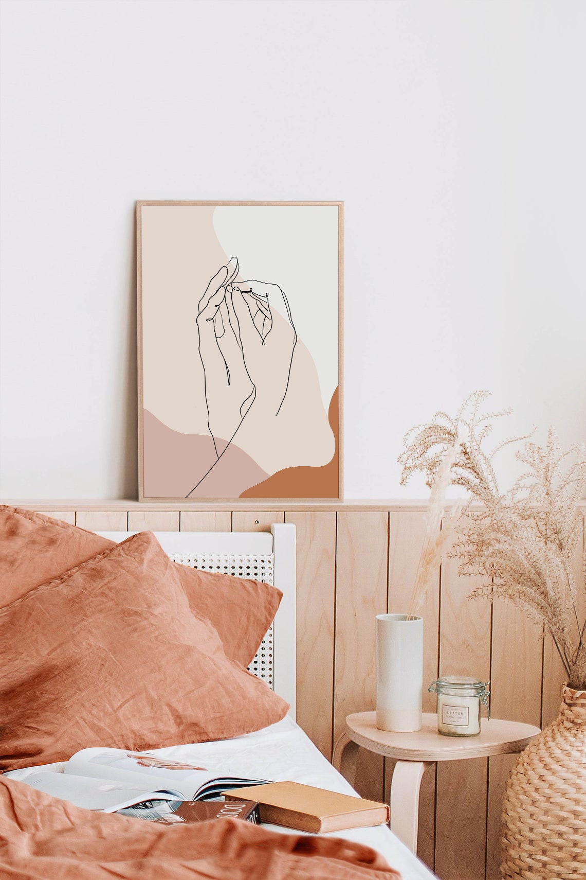 Holding Hands Line Art, Line Drawing Print, Neutral Tones, Printable ...