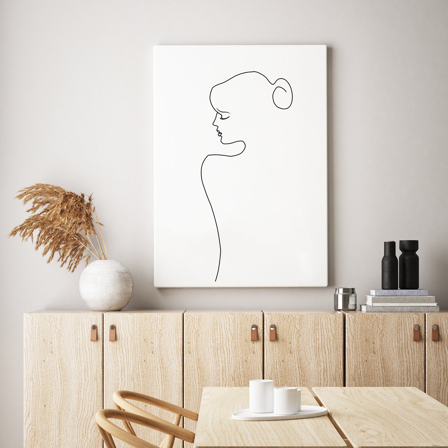 Woman One Line Drawing Printable Line Art Female Face Sketch | Etsy