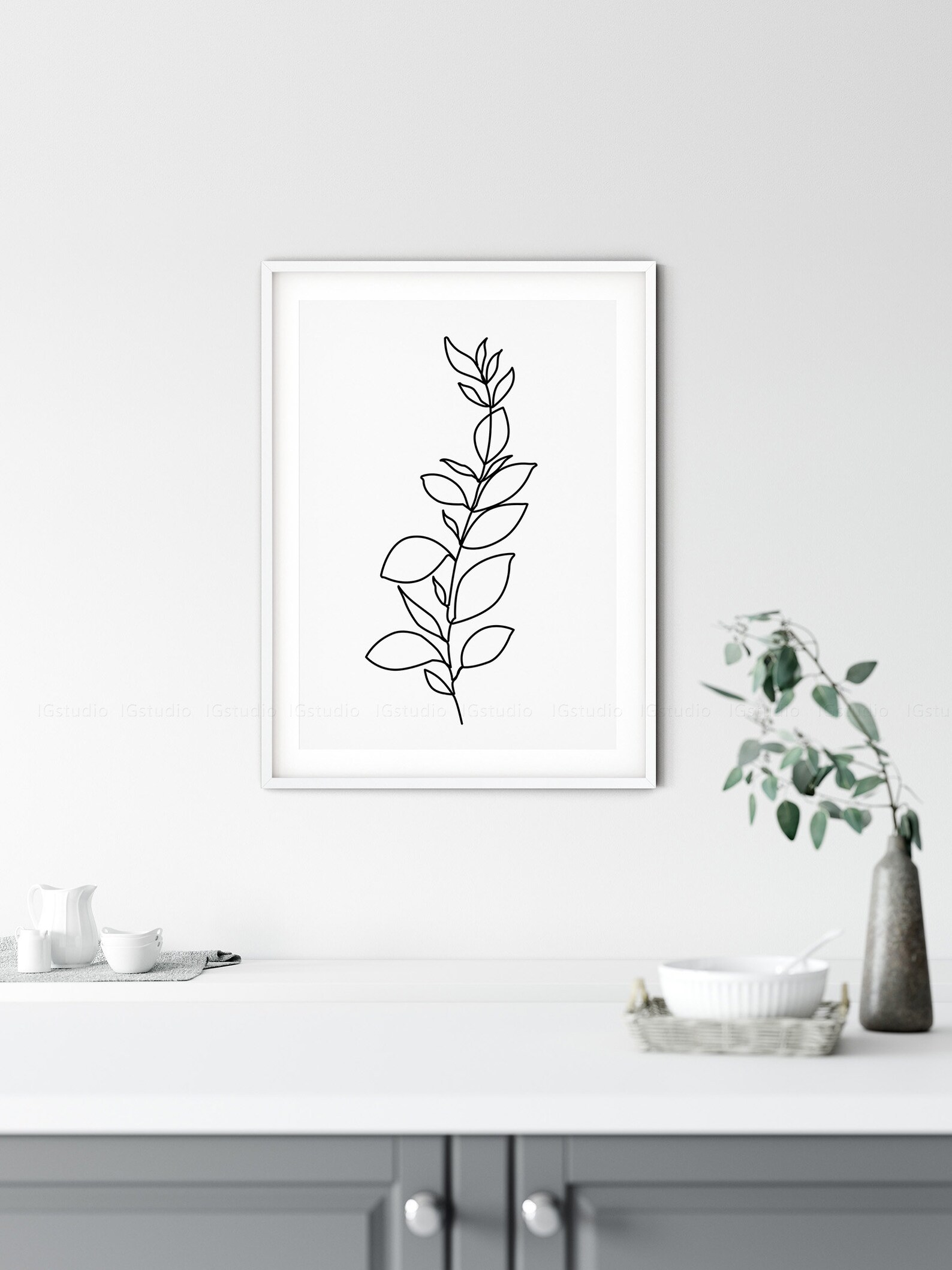 Printable Botanical Poster, Botanical Line Drawing, Minimalist Art ...