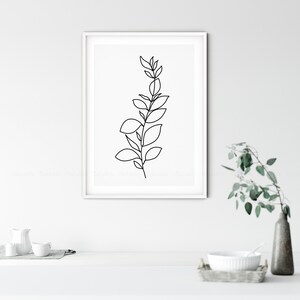 Printable Botanical Poster, Botanical Line Drawing, Minimalist Art ...