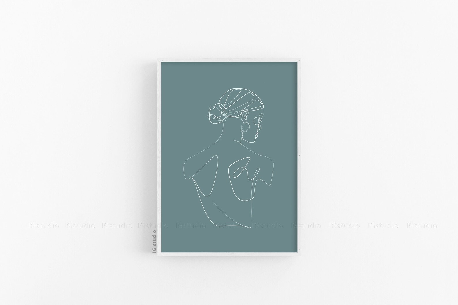 Woman Single Line Art Print One Line Drawing Blue Print - Etsy