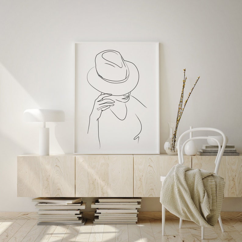 Cowgirl Line Art Print Western Wall Art Line Drawing Print - Etsy