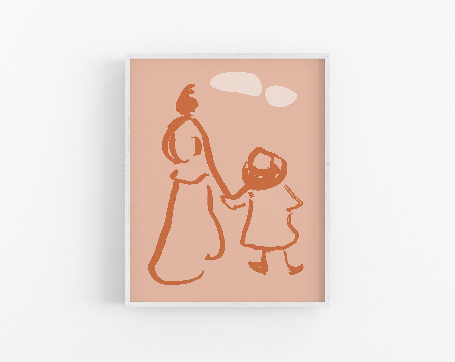 Mother and Child Line Drawing Print Minimalist Art Printable | Etsy