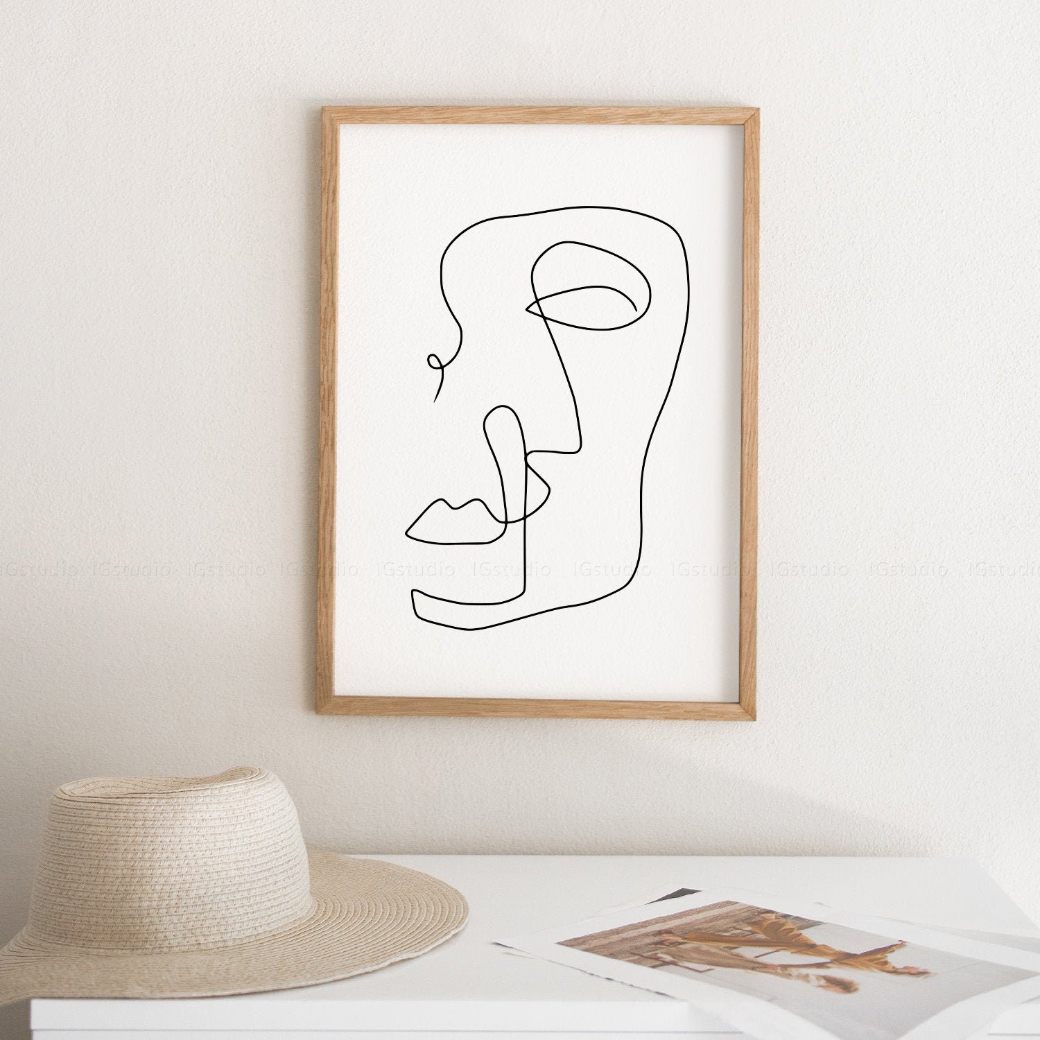 Abstract One Line Drawing Face Printable Line Art Single | Etsy