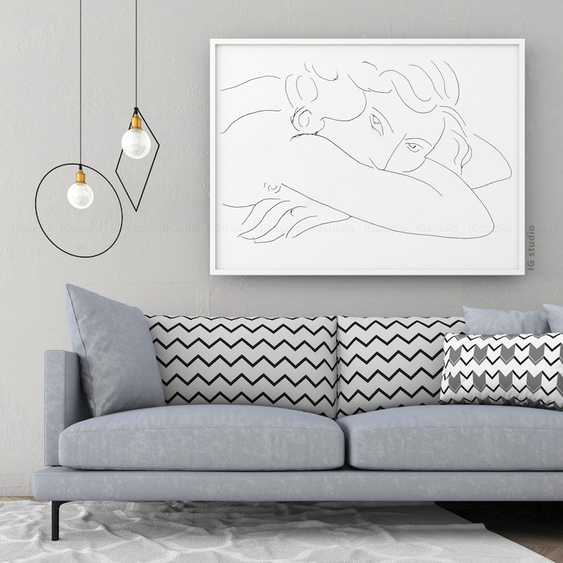 Woman Line Drawing Printable Line Art Female Figure Sketch - Etsy