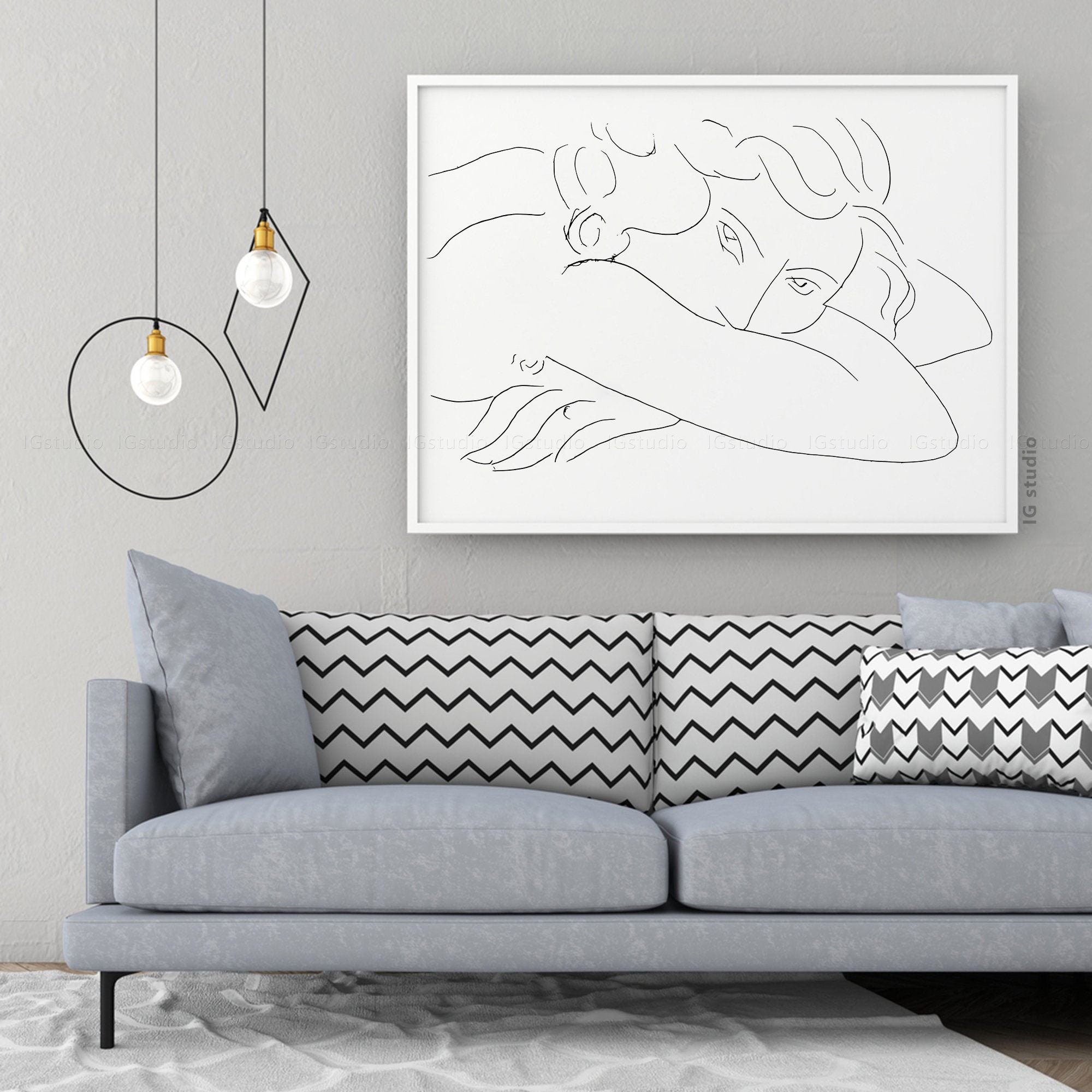 Woman line drawing Printable line art Female figure sketch | Etsy