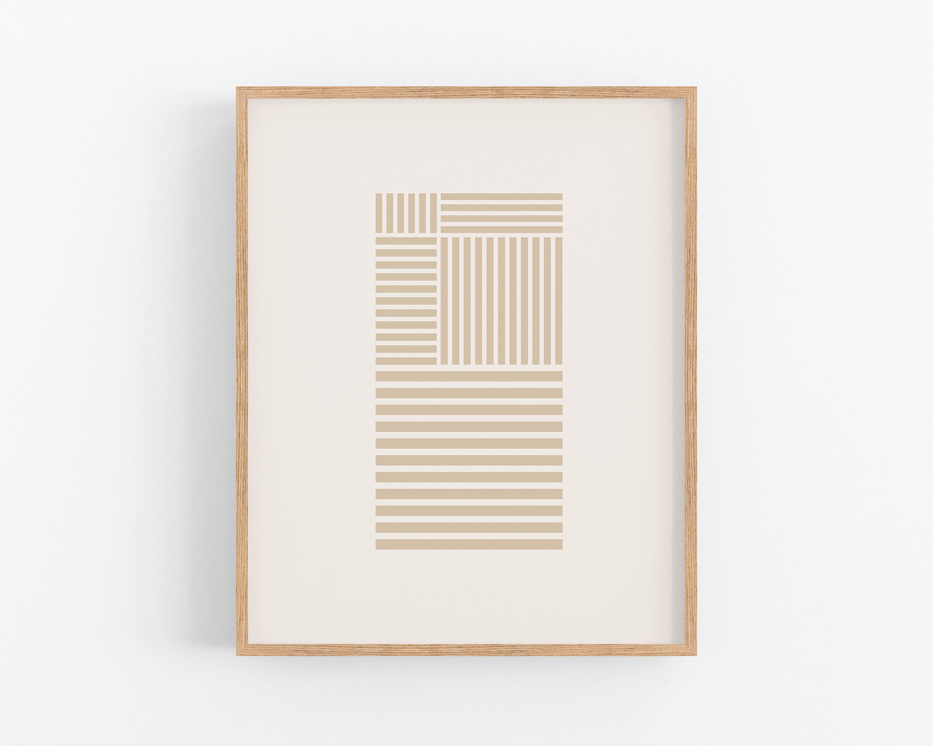 Geometric Beige Mid Century Lines, Neutral Wall Art, Minimalist Print ...