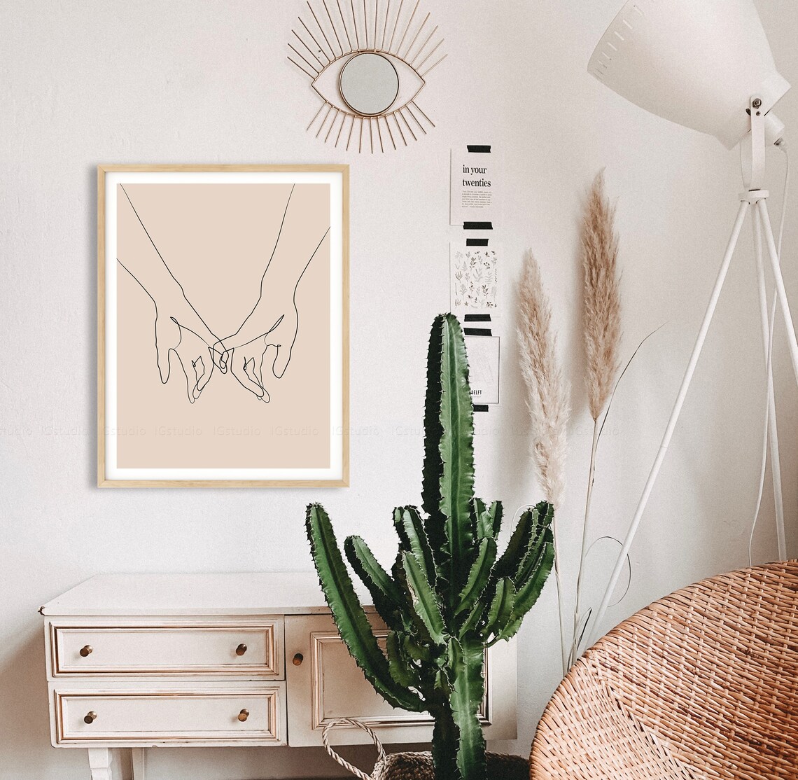 Pinky Swear Line Art Printable One Line Drawing Print Single | Etsy