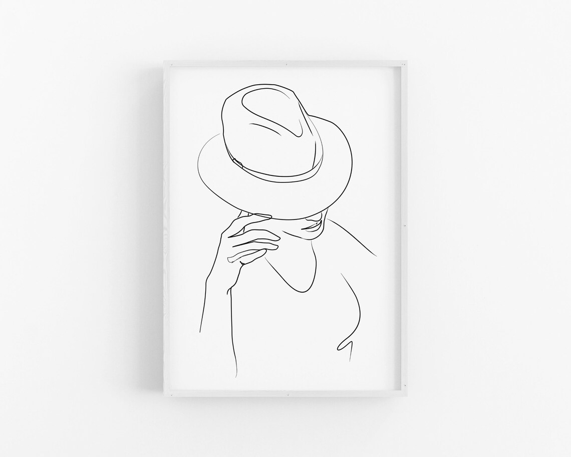 Cowgirl Line Art Print Western Wall Art Line Drawing Print - Etsy