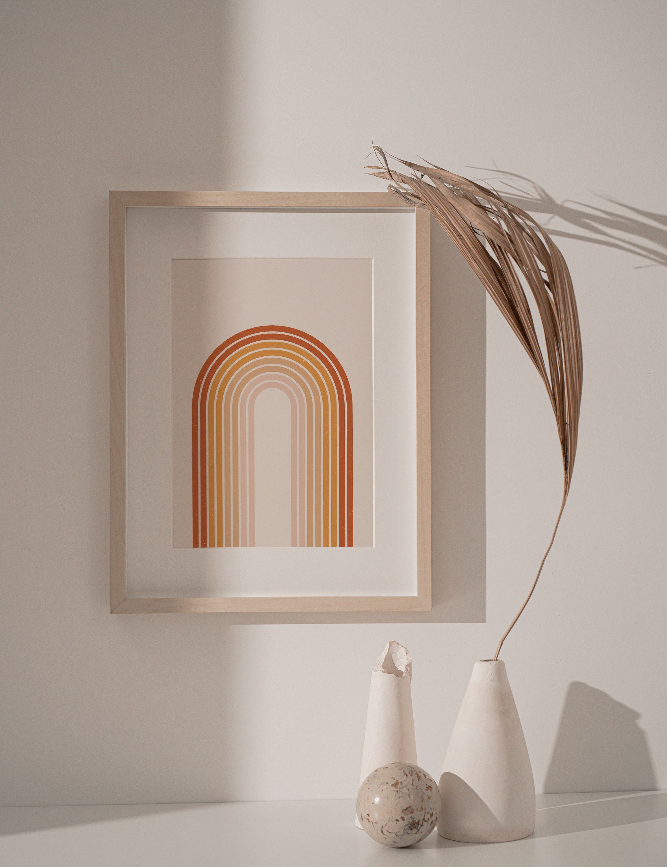 Boho Rainbow Print Printable Wall Art Mid Century Modern - Etsy