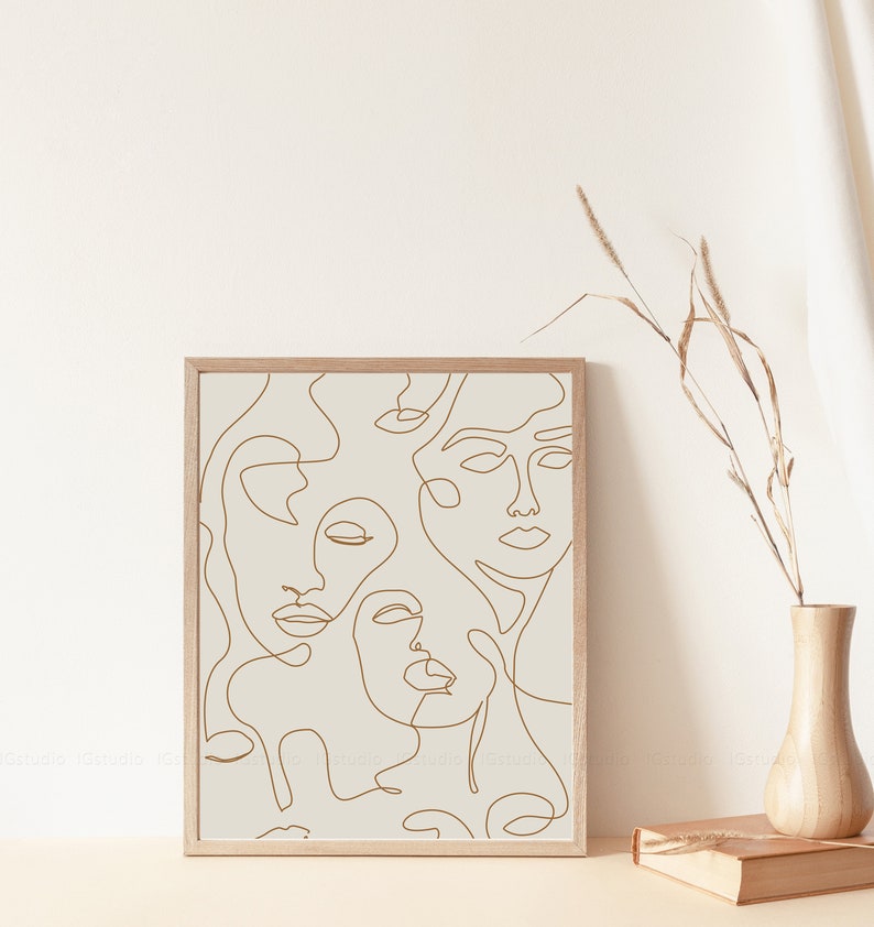 Abstract Line Art Face Print Woman One Line Drawing - Etsy