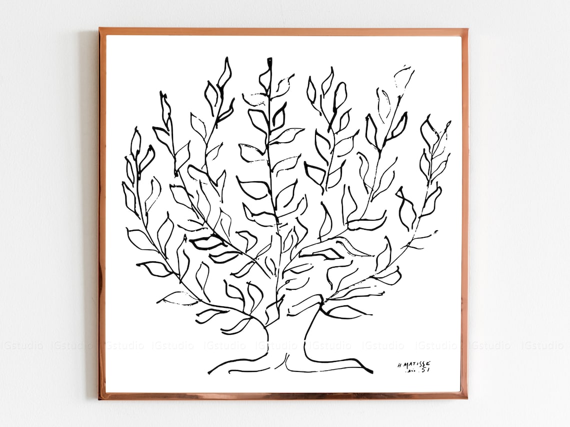 Matisse Tree Tree Poster tree wall art print Black and | Etsy