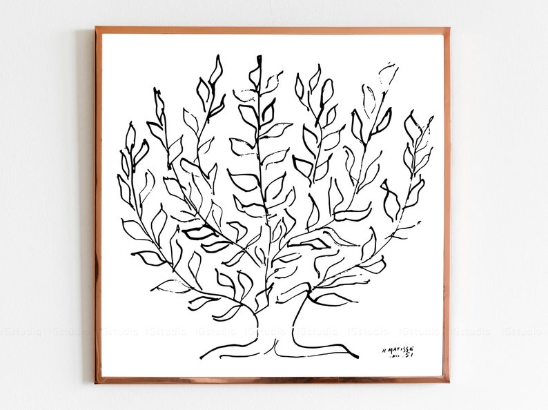 Matisse Tree Tree Poster Tree Wall Art Print Black and | Etsy