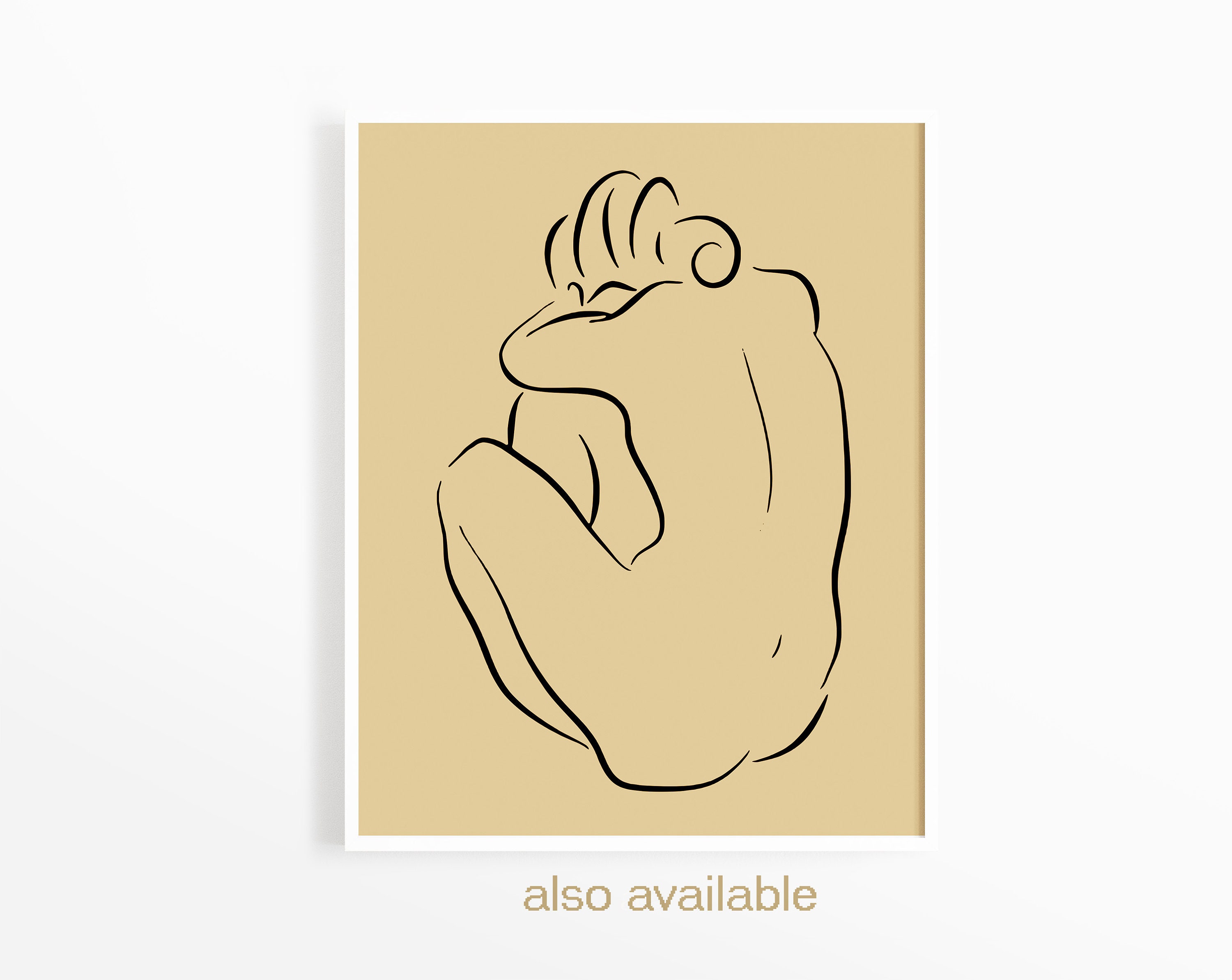 Nude Female Figure Drawing Printable Single Line Minimalist | Etsy Denmark