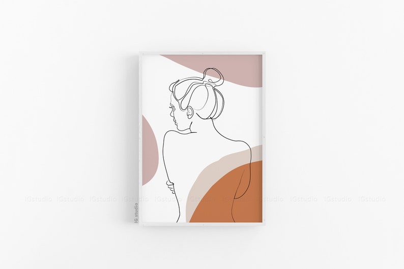 Female Back Line Art Woman Figure Drawing Printable Wall - Etsy