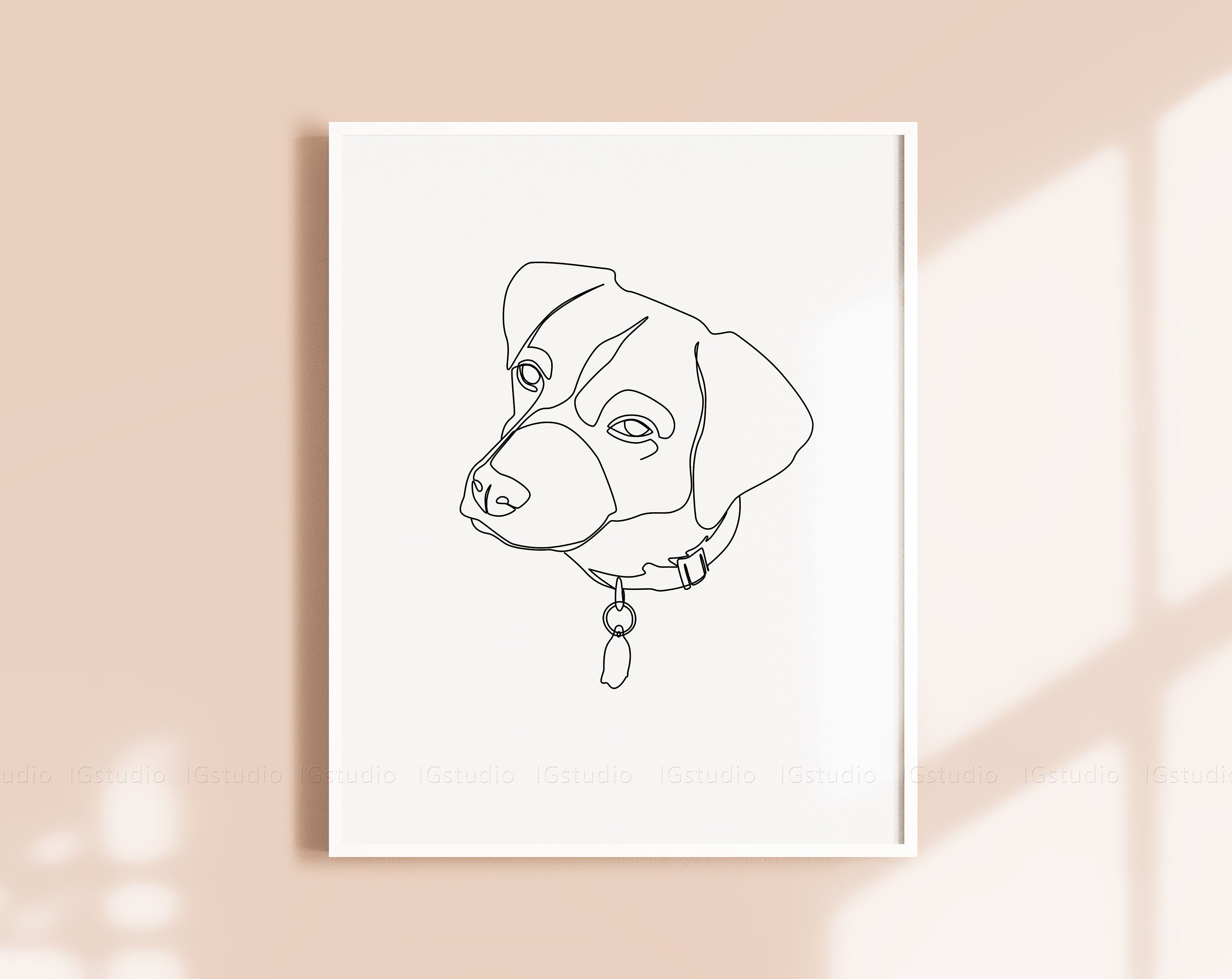 Pet Portrait Dog Portrait Custom Line Art Custom Dog - Etsy