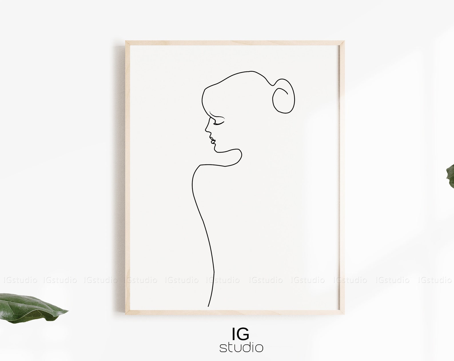 Woman One Line Drawing Printable Line Art Female Face Sketch | Etsy