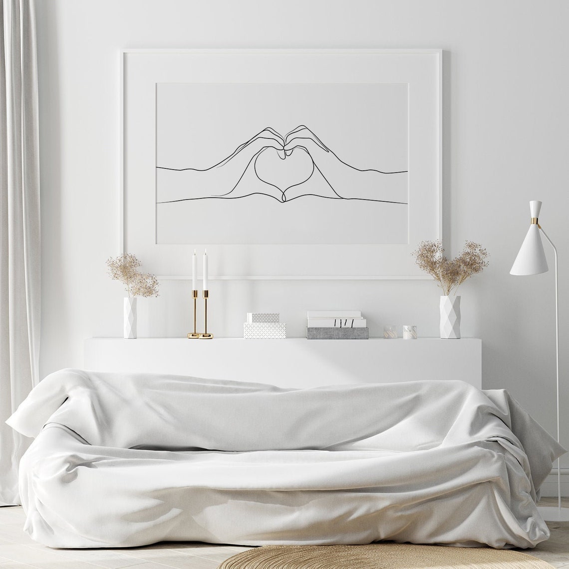 Hand Heart Printable One Line Drawing Print Love Hands - Etsy