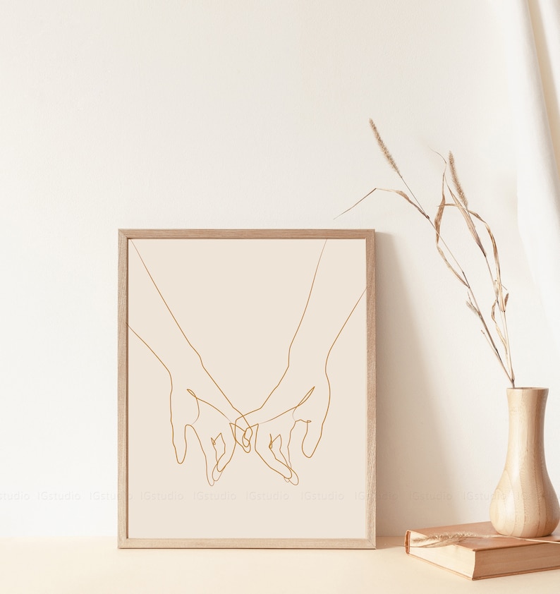 Pinky Swear Art Print Pinky Promise Hands Poster Line Art - Etsy
