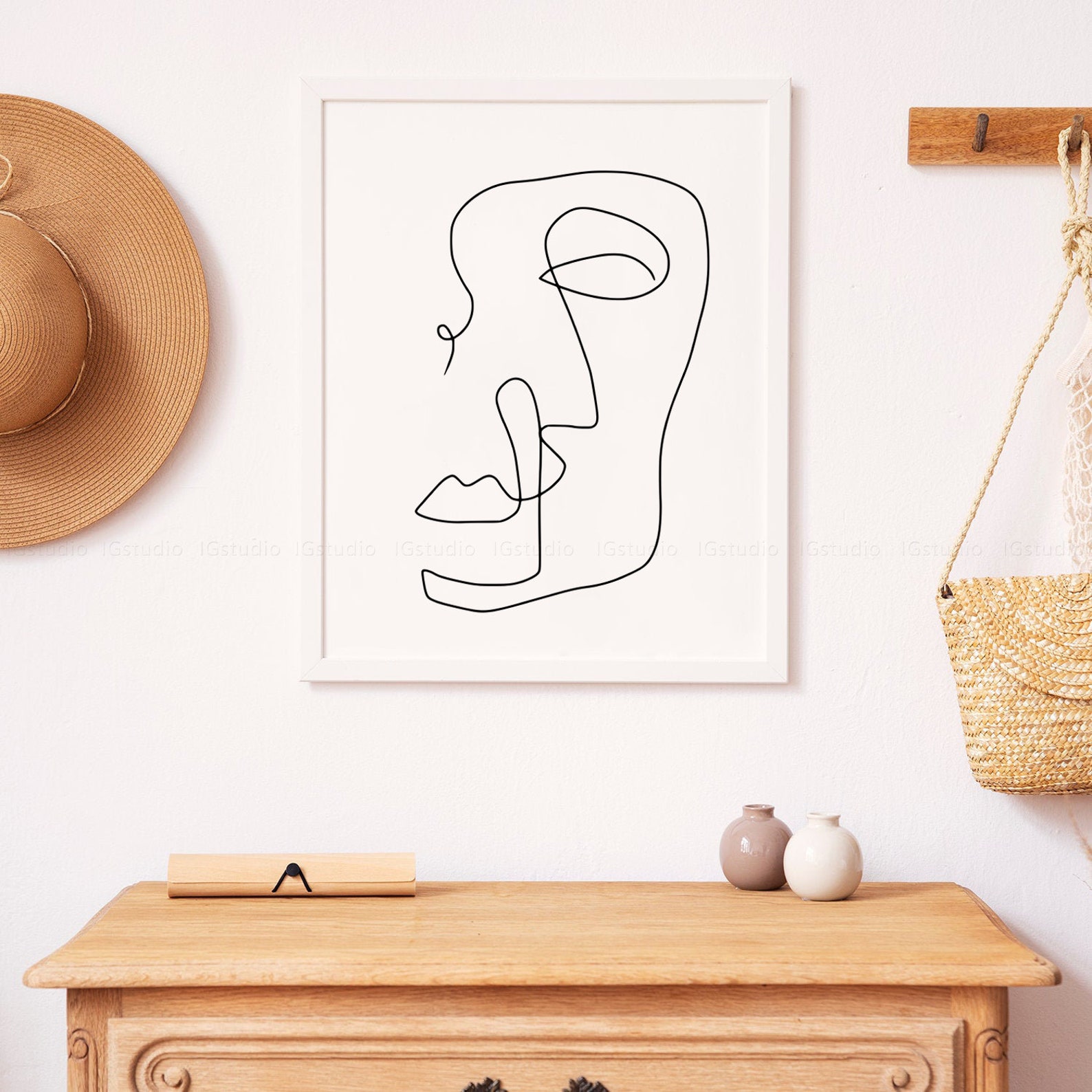 Abstract One Line Drawing Face Printable Line Art Single | Etsy