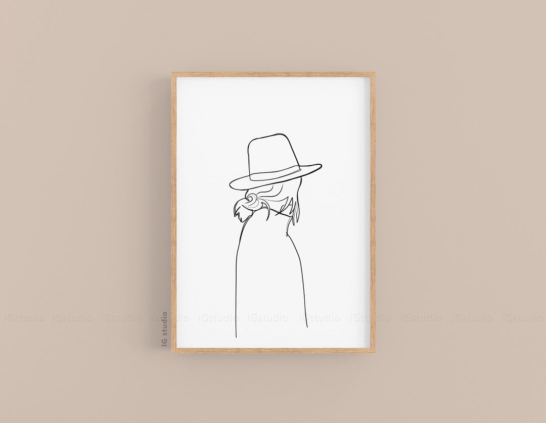 Woman Fashion Line Art Print, One Line Drawing, Minimalist Line Art ...